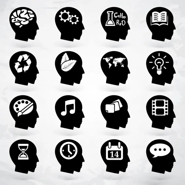 Head Brain Vector Labels Set Stock Vector Image by ©ClassyCatStudio ...