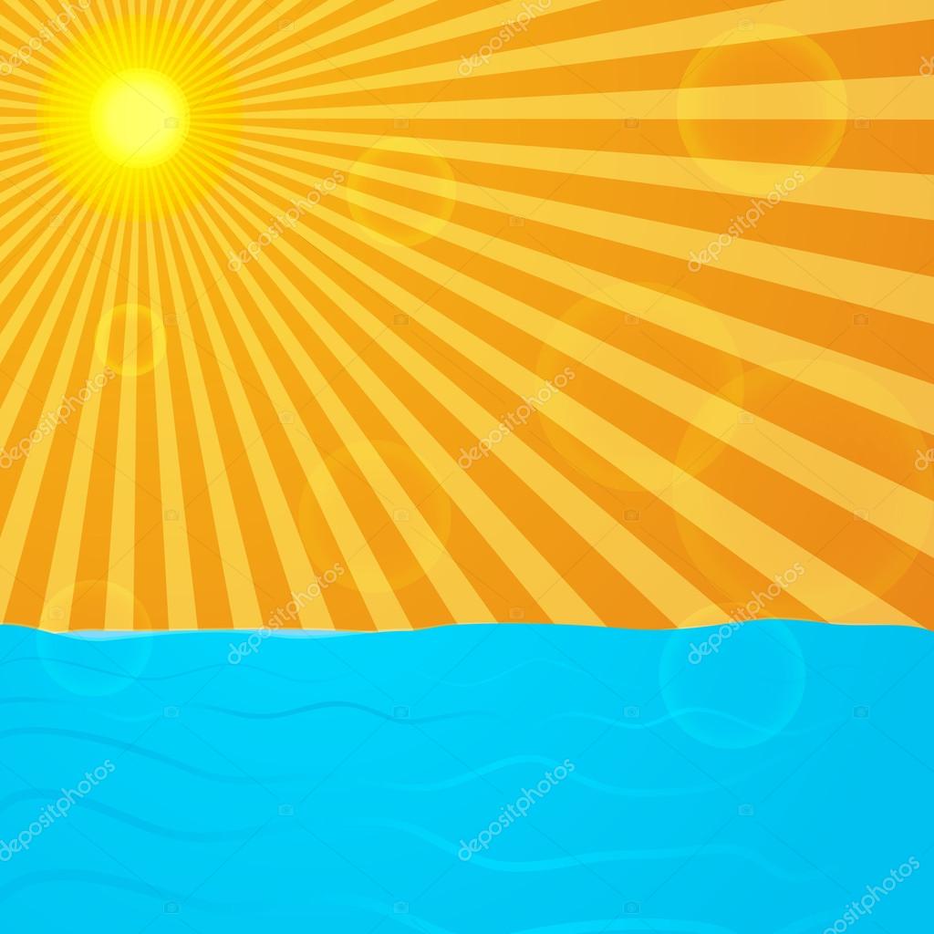Sun Ocean Stock Vector Image by ©ClassyCatStudio #25554467