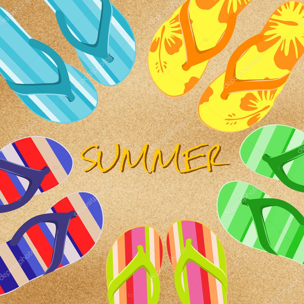 Summer Background Flip Flops Stock Vector Image by ©ClassyCatStudio ...