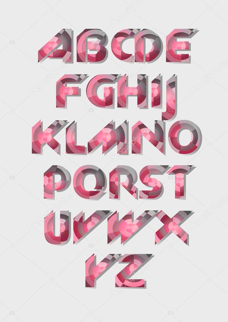 Pink Alphabet Set Vector Illustration Stock Vector Image by ...
