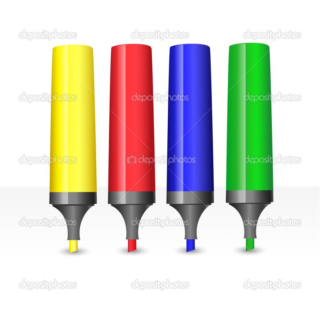 Vector Illustration Colored Markers Stock Vector by ©ClassyCatStudio ...