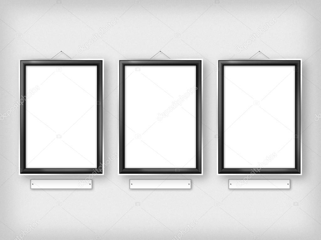 Three empty frames on a wall — Stock Photo © thepixel #45800365