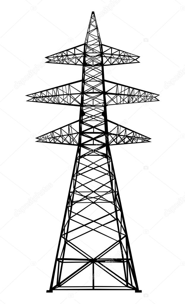 Power transmission tower. — Stock Vector © aleksdemeshko #33483655