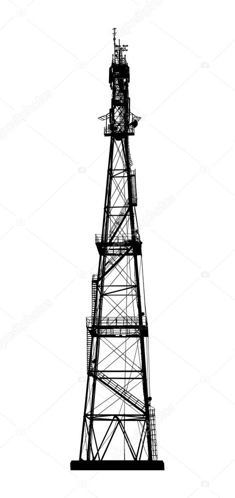 Telecommunications tower. Radio or mobile phone base station. Stock ...
