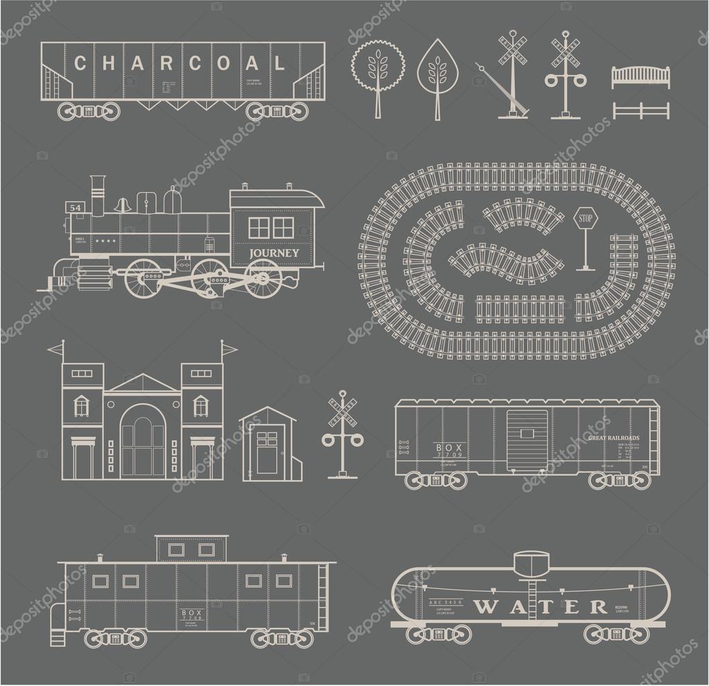 Vector train set — Stock Vector © vectorpro #23719317