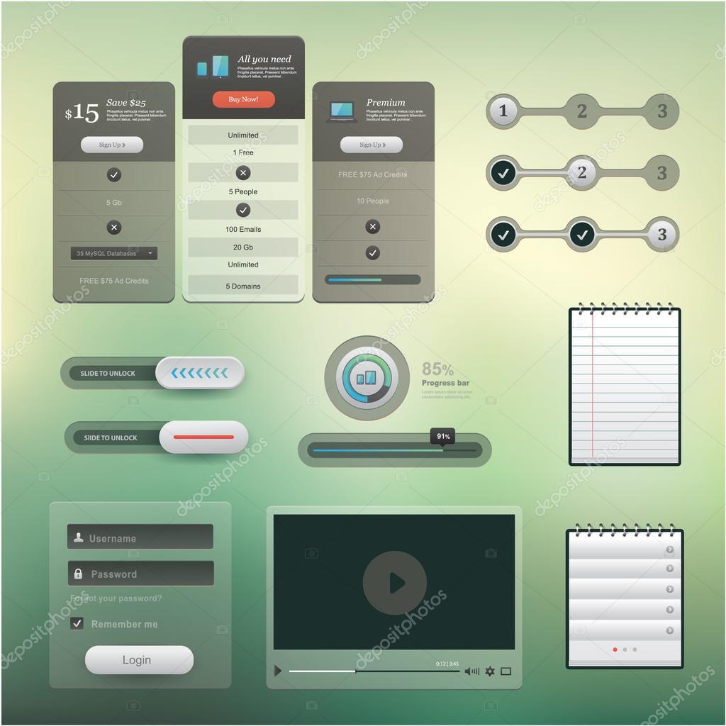 UI set — Stock Vector © vectorpro #29048899