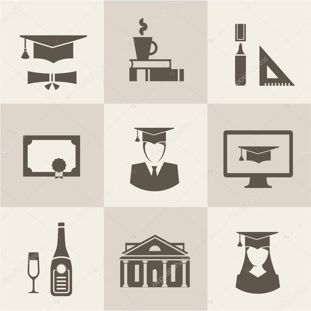 Graduation icons Stock Vector Image by ©vectorpro #31185187