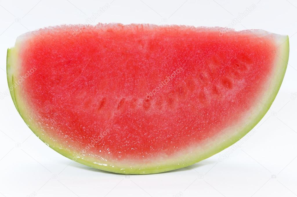 Rebanada de una variedad de sandía sin semillas 2022