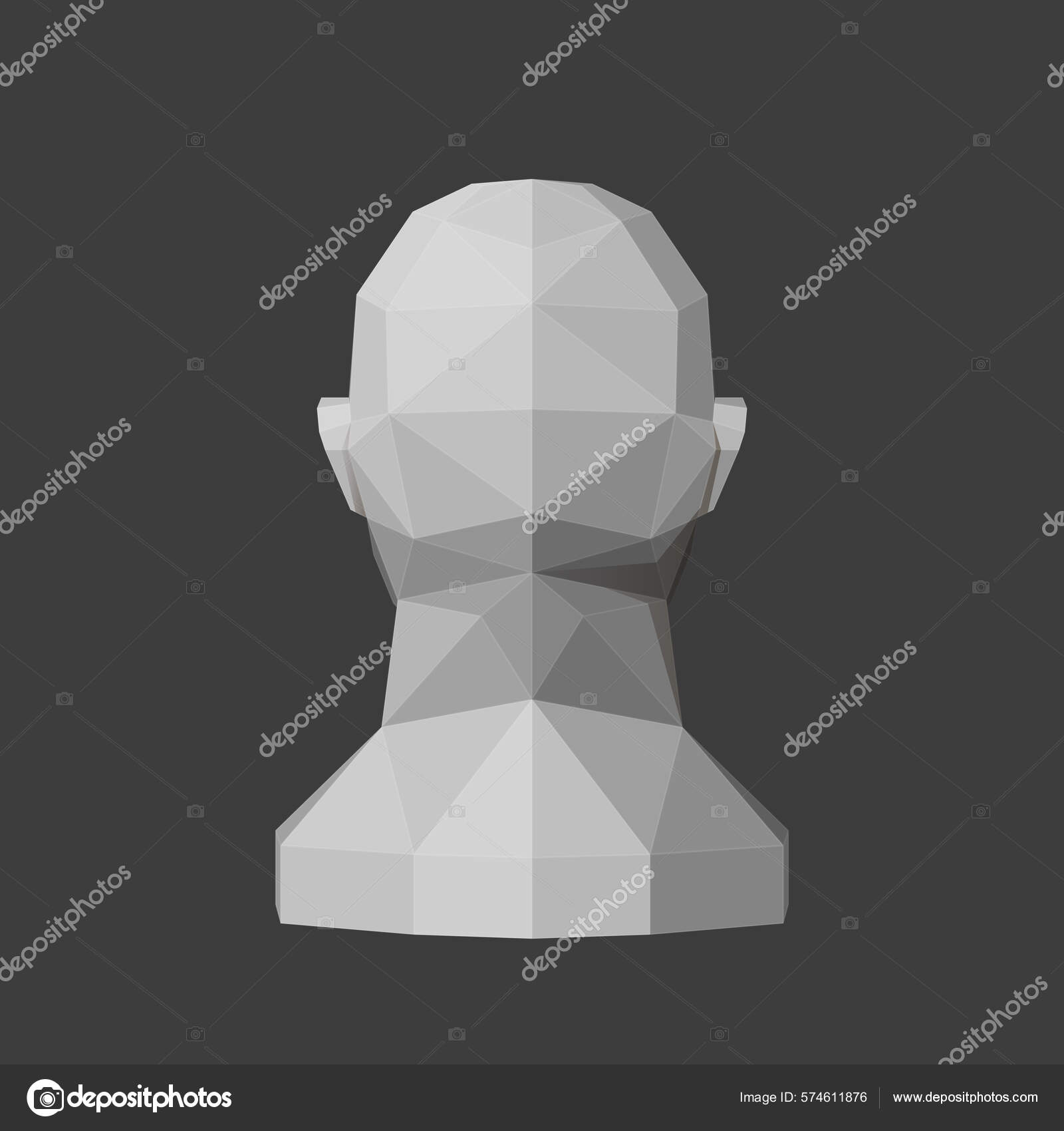 Partitioning Man's Head Plane Shading Artists Stock Vector Image by ...