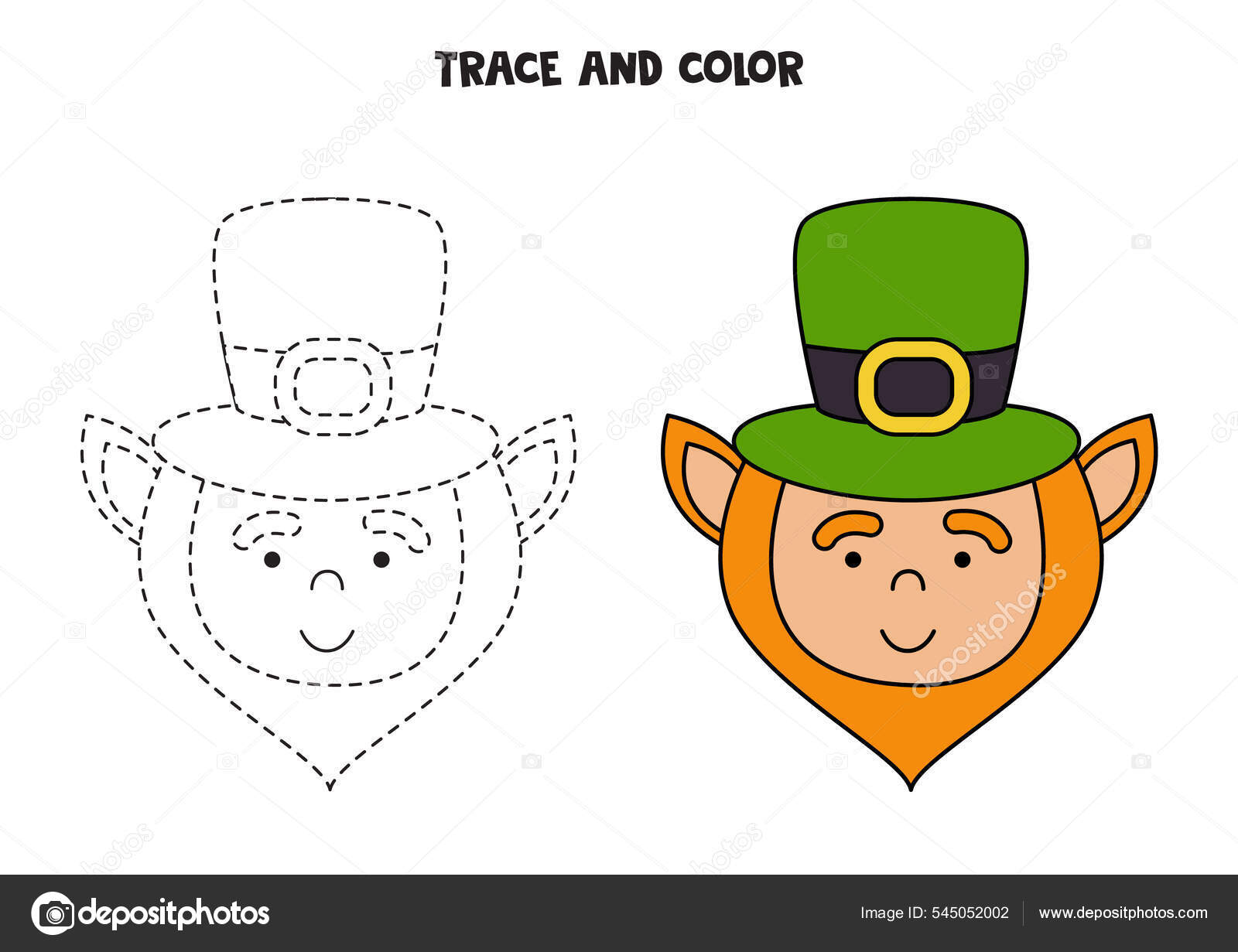 Trasování a barva roztomilé kreslené skřítek. List pro děti. Stock ...