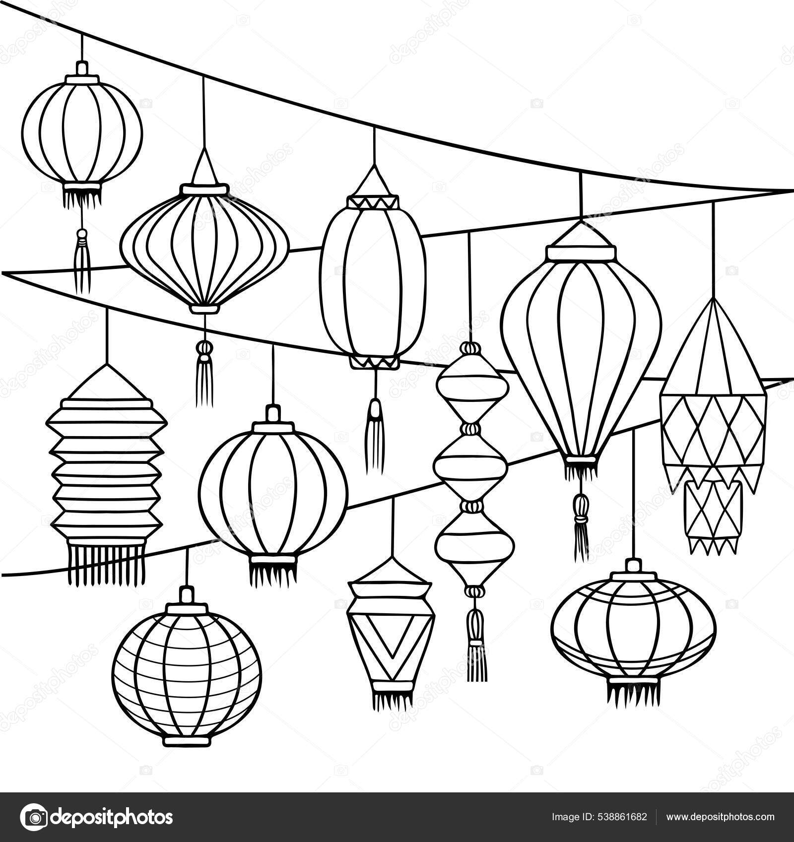 Chinese Lantern Drawing