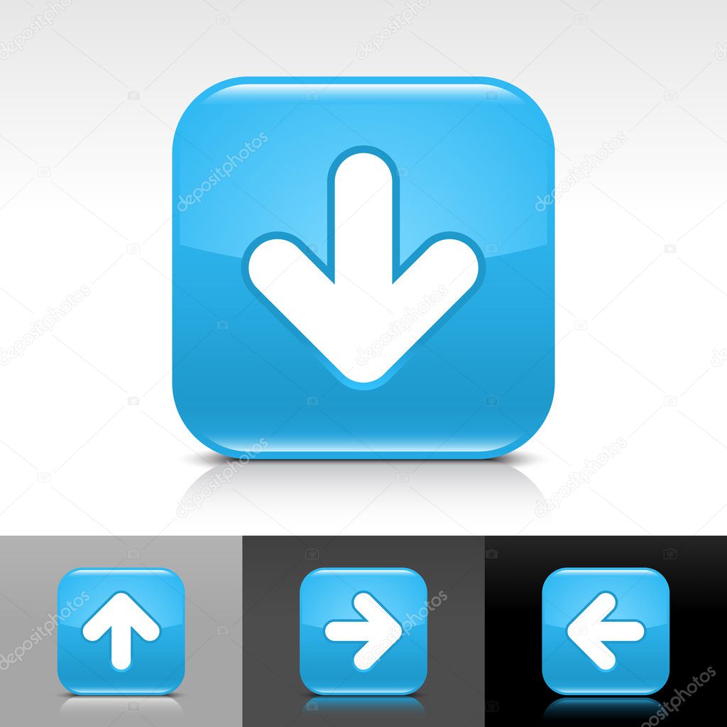 Blue glossy web button with white arrow sign Stock Vector by ©ifeelgood ...