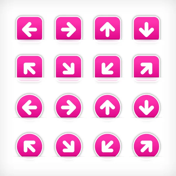 Magenta sign arrow sticker on cut paper pocket — Stock Vector ...