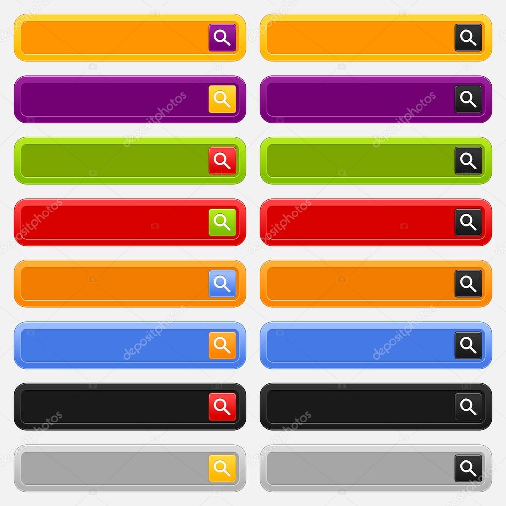 Variations color web form template search bar with magnifying glass ...
