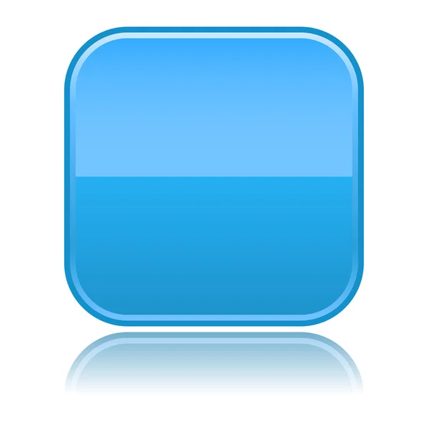 Blue glossy blank internet button. Rounded square shape icon with black ...