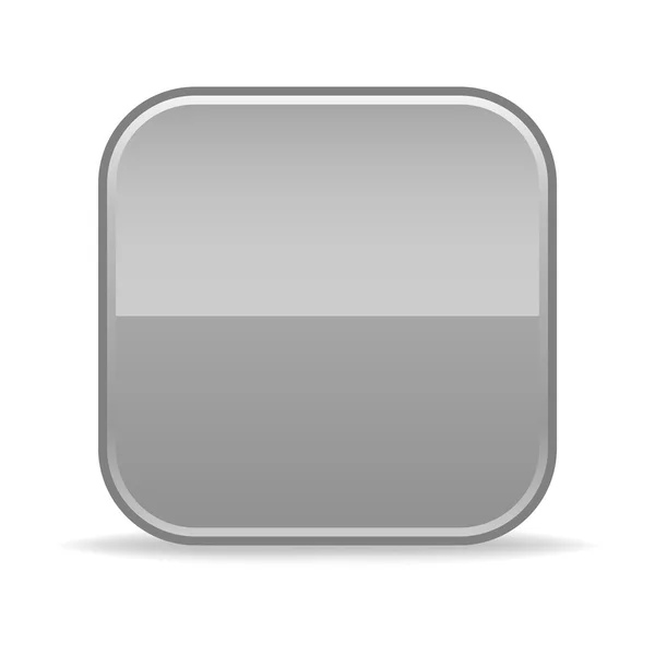 Gray glossy blank web button with white border frame. Rounded square ...