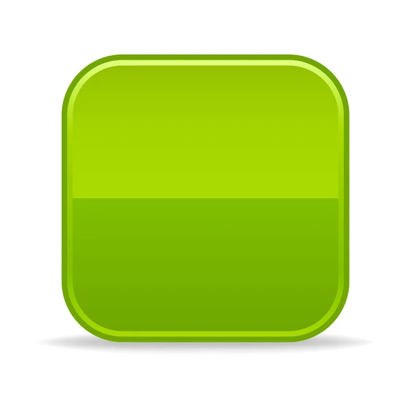 Green glossy blank internet button. Rounded square shape icon with ...