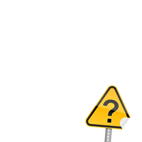 Yellow road warning sign with question mark symbol Stock Vector Image ...