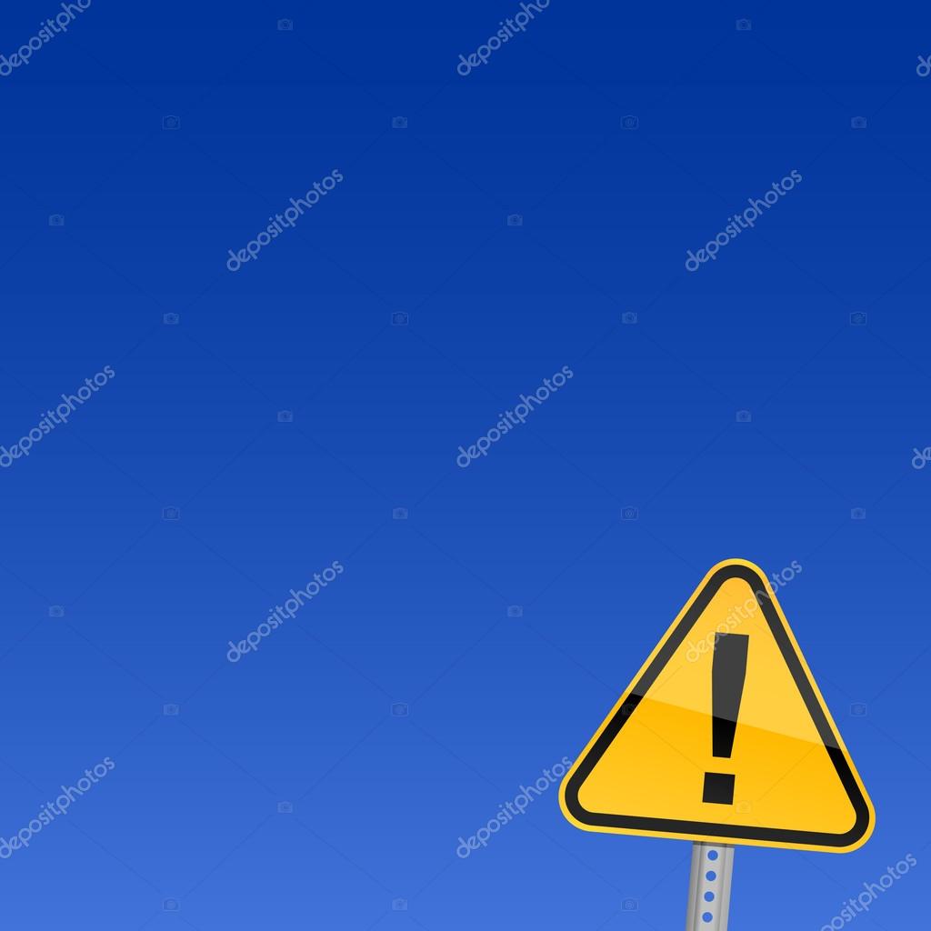 Small yellow road warning sign with exclamation mark symbol Stock ...