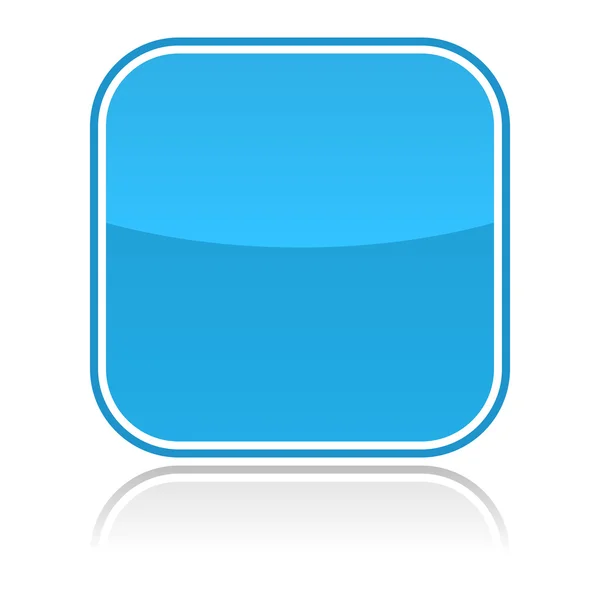 Blue glossy blank internet button. Rounded square shape icon with black ...