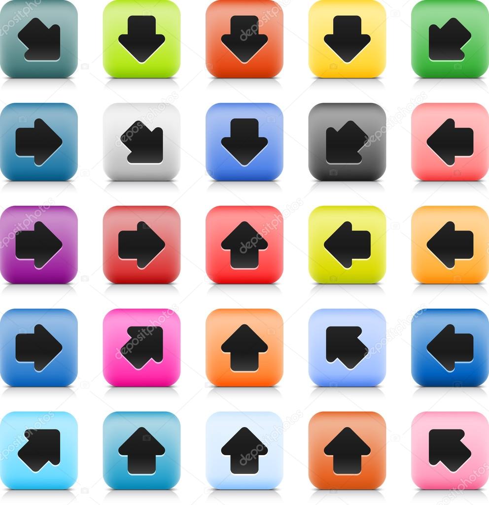 Botón web de piedra con símbolo de flecha de color. 25 variación ...