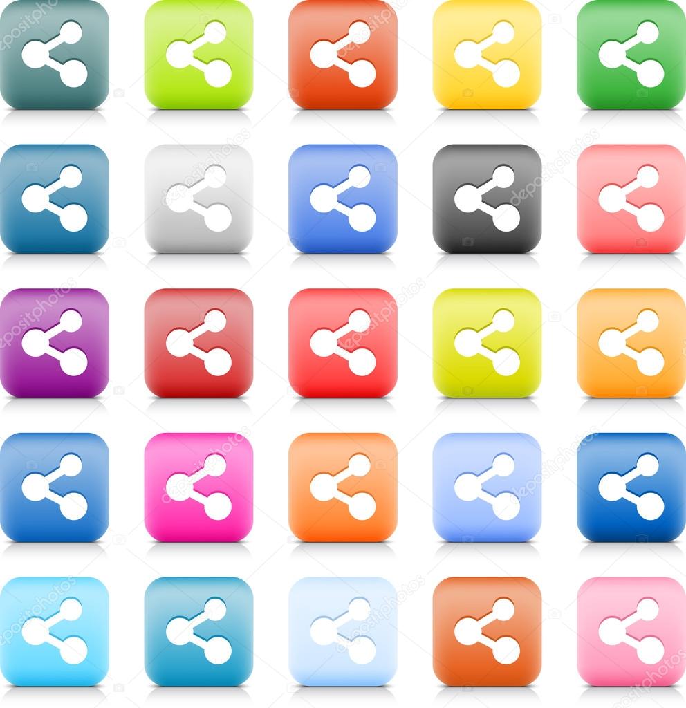 Botón web de piedra con signo de acción. 25 variación redondeada icono ...