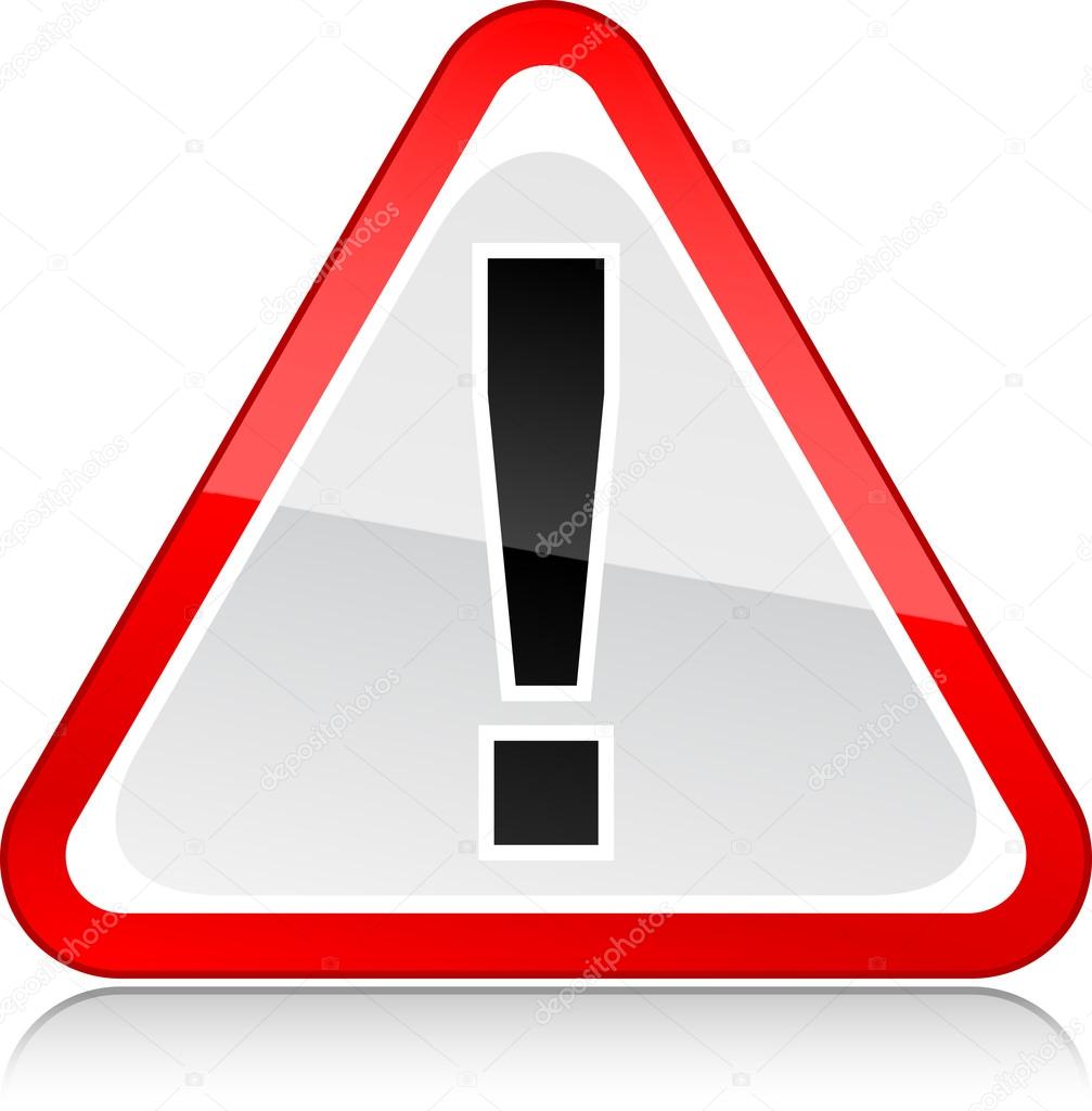 Sinal de alerta vermelho atenção com ponto de exclamação preto sobre ...