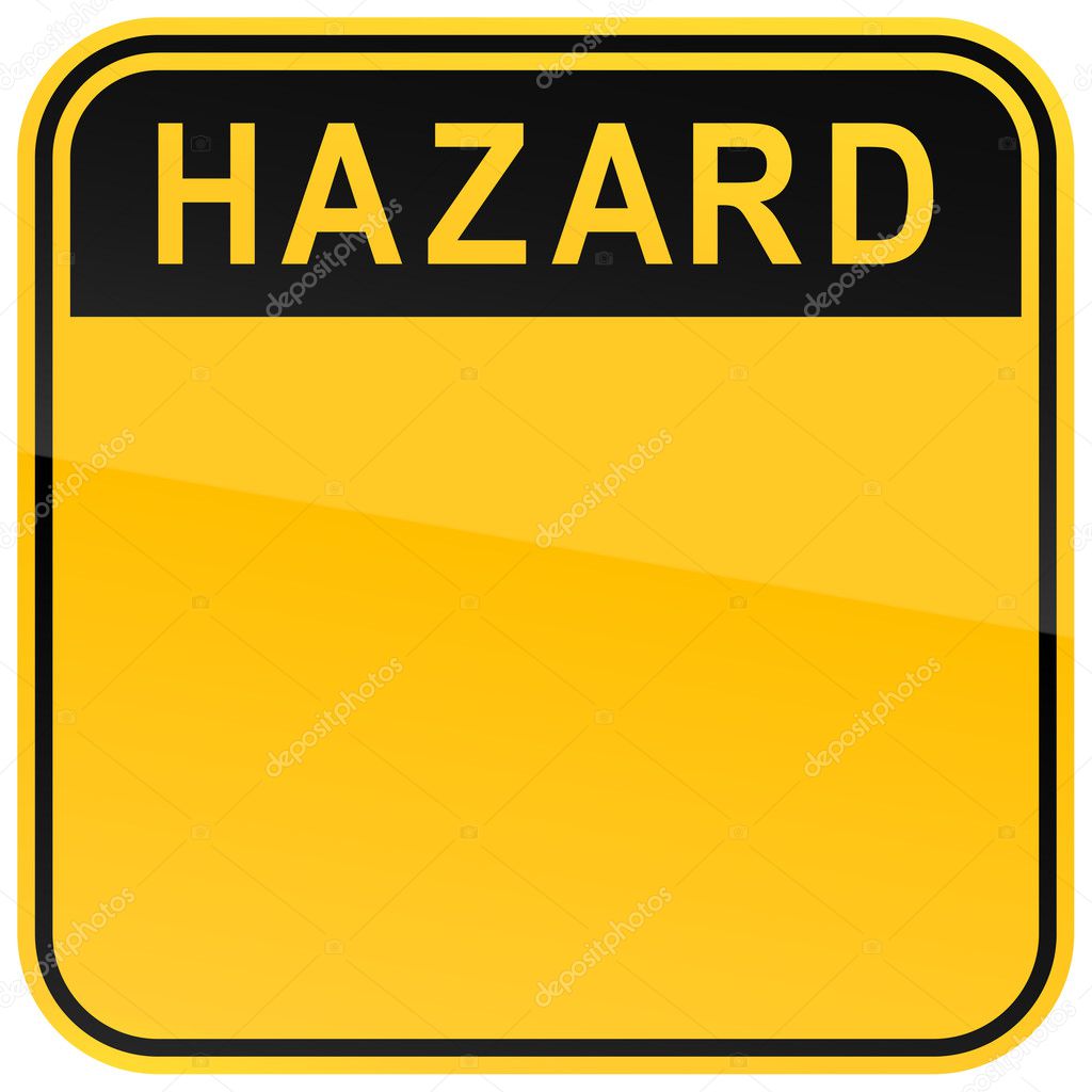 Yellow hazard blank warning sign on a white background — Stock Vector ...