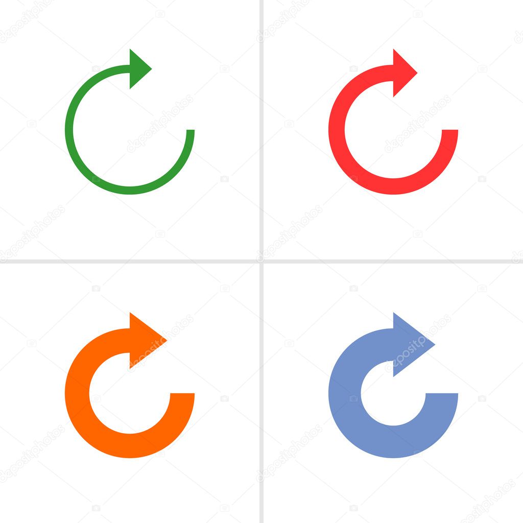 4 arrow refresh, reload, rotation, loop, sign set — Stock Vector ... 4 arrow refresh, reload, rotation, loop, sign set — Stock Vector ...