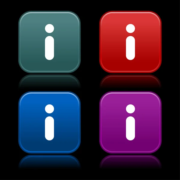 Colored web button with information sign. Round glassy shapes with ...