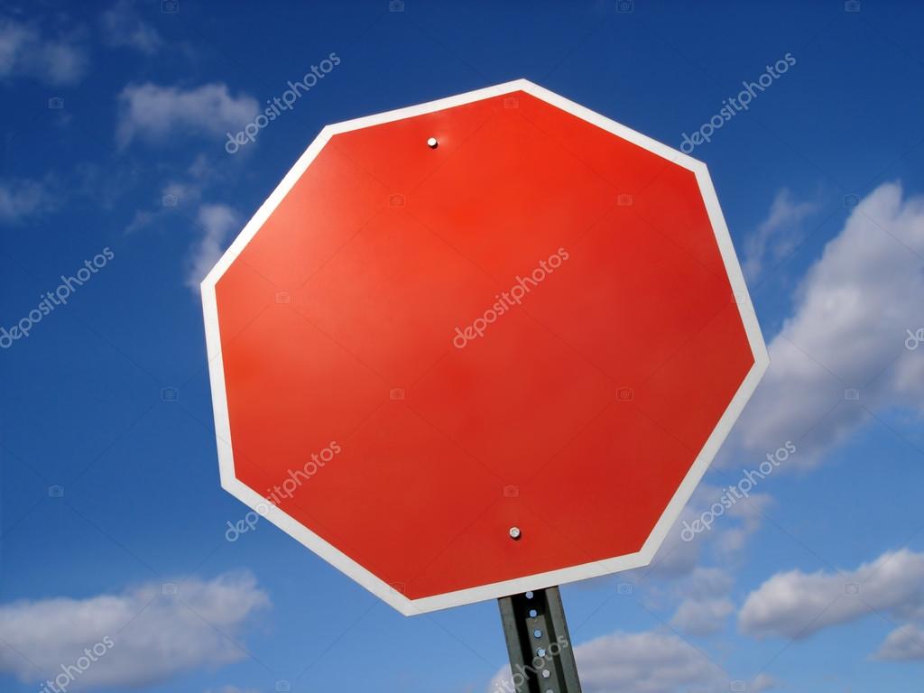 Blank Red Stop Sign