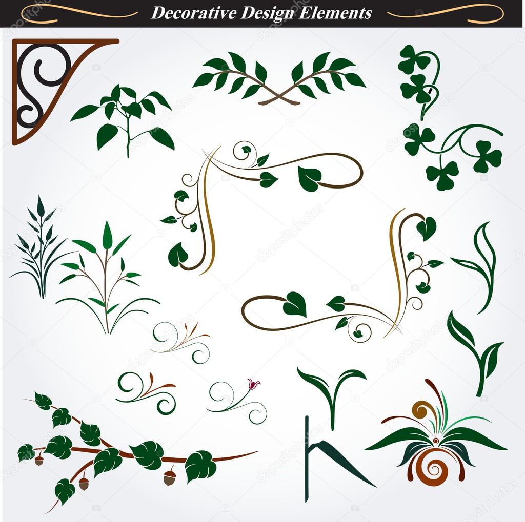 Collection of decorative design elements 14 Stock Vector Image by ...