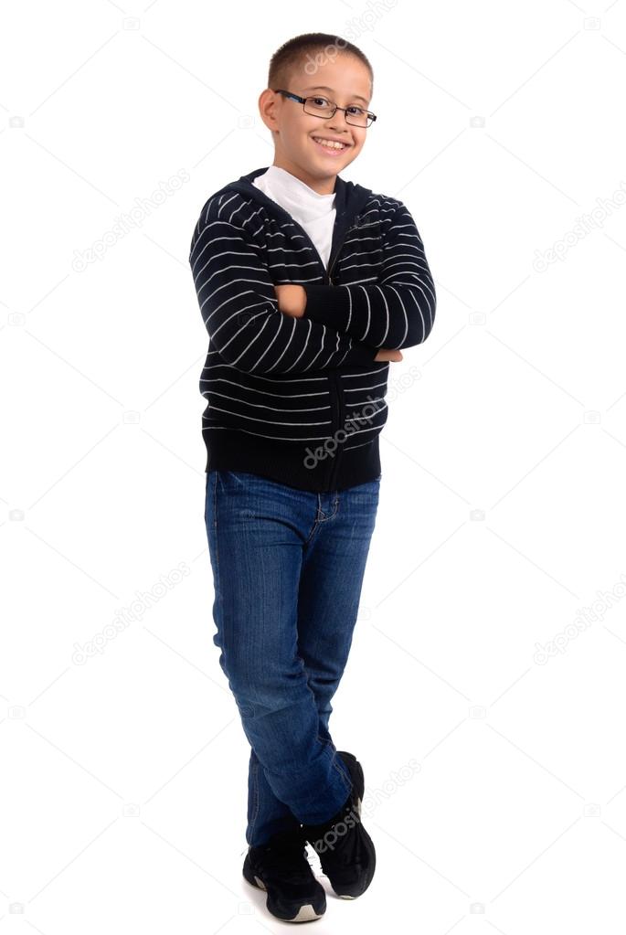 Boy isolated in white — Stock Photo © verkoka #23652883