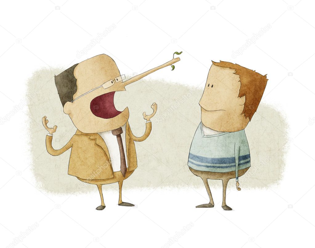 Ethics concept of business boss lying an employee Stock Illustration by ...