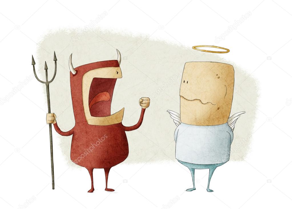 Angry demon shouting an angel Stock Illustration by ©JrCasas #25428295