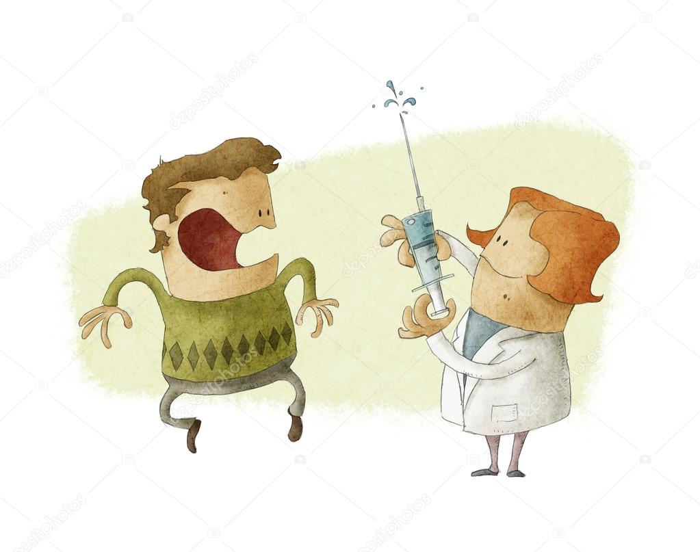 Doctor giving an injection Stock Illustration by ©JrCasas #29114323
