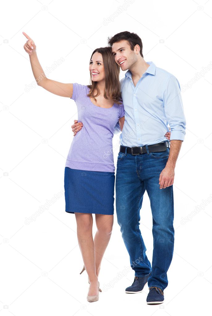 Young Guy Pointing Up Stock Photo Pikselstock 27026953