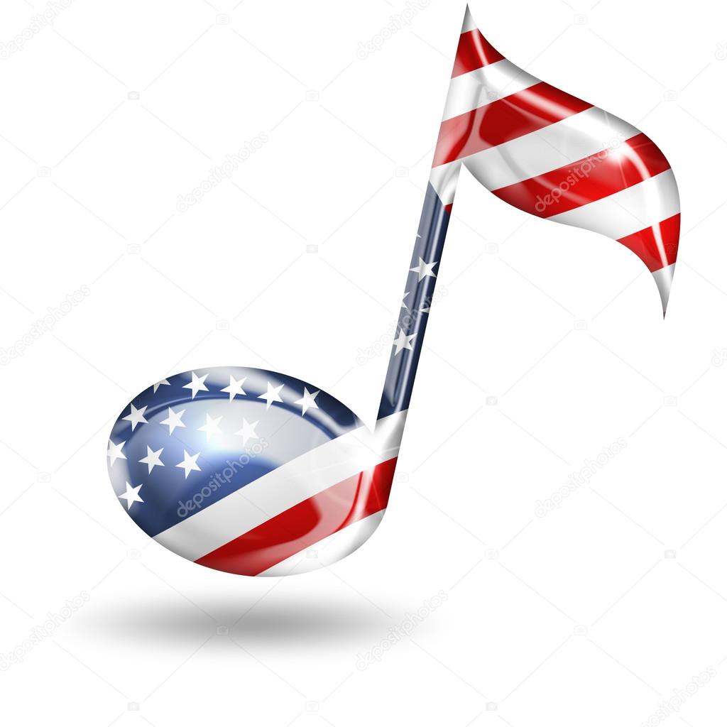 Nota musical con bandera americana: fotografía de stock © paulistano ...
