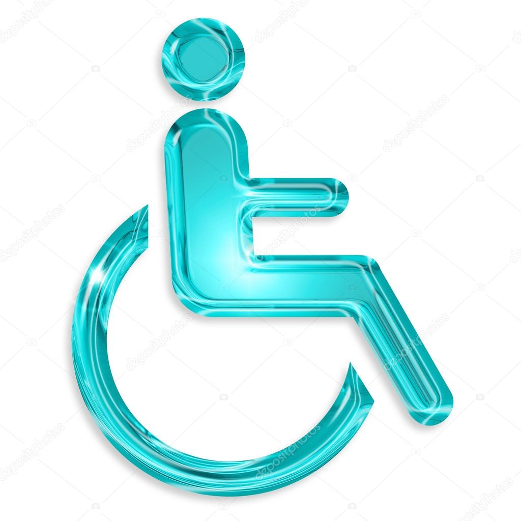 Blue disabled symbol isolated on white background — Stock Photo ...