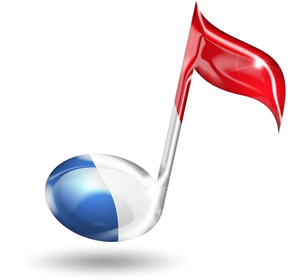 Musical note with brazilian flag colors on white background Stock Photo ...