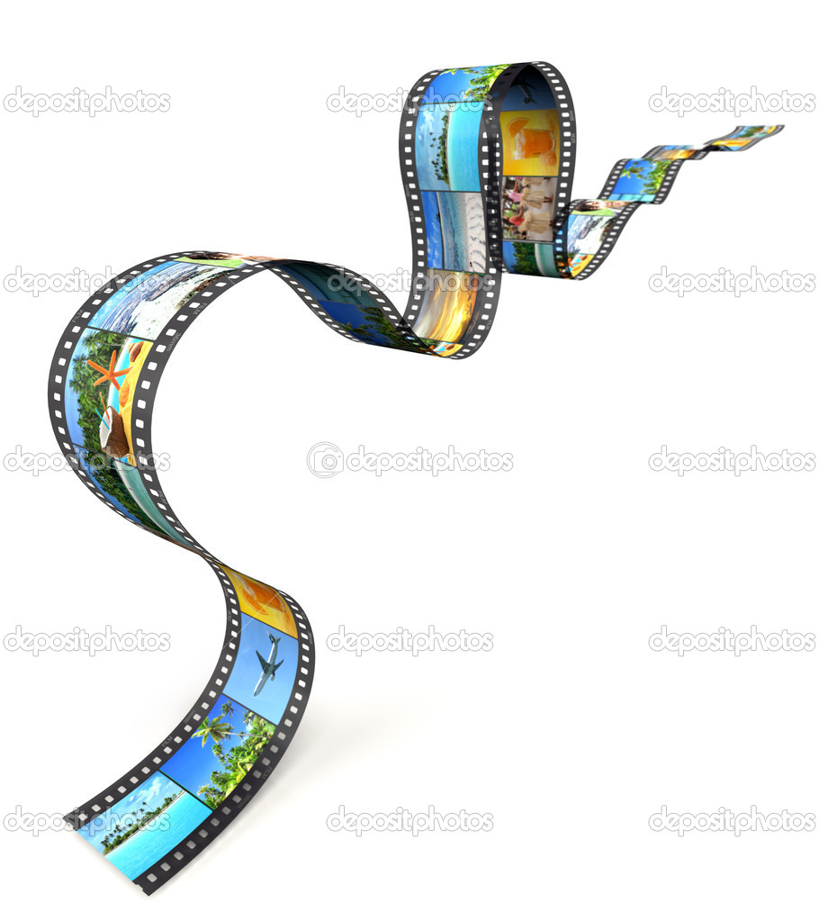 Film roll with images of tropical destinations Stock Photo by ...