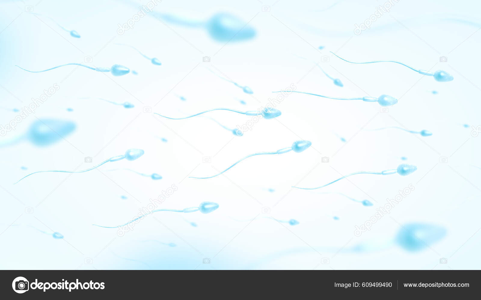 Spermatozoa Sperm Cells Blue Color Illustration — Stock Photo ...