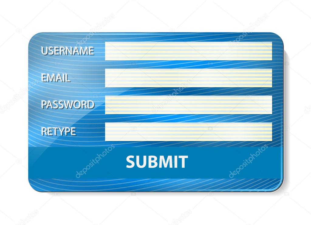 Registration form on credit card. — Stock Vector © gruffi #23753491