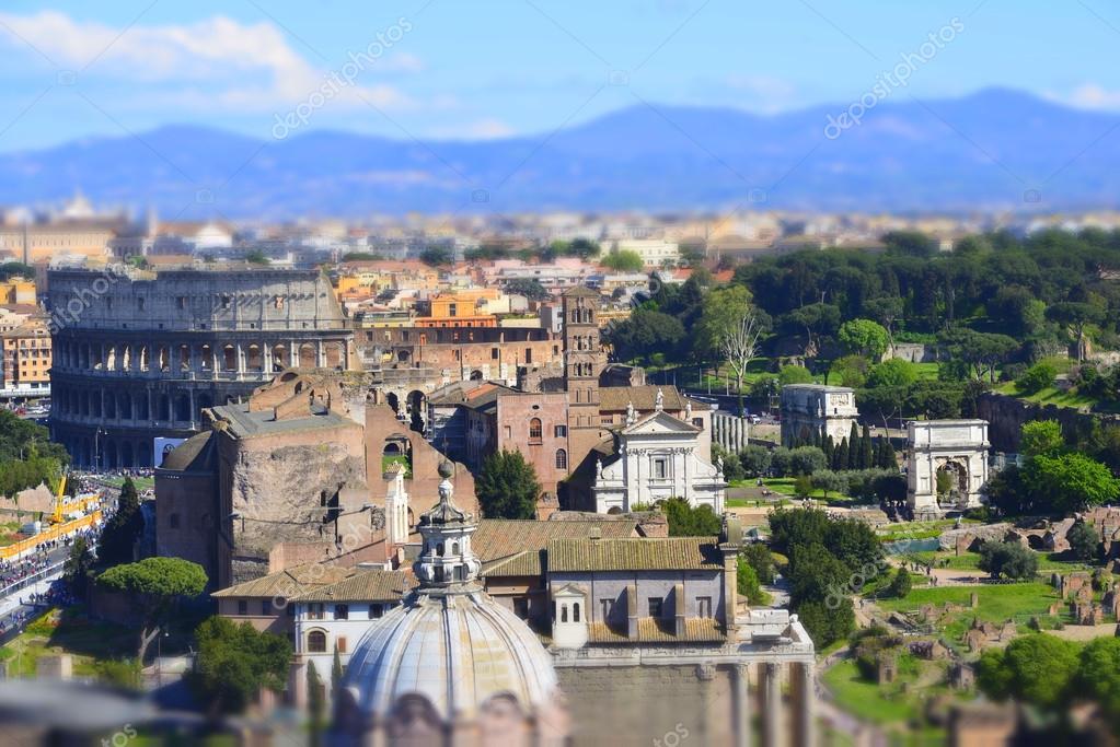 Panoramic view of ancient Roman ruins Stock Photo by ©strenghtofframe ...