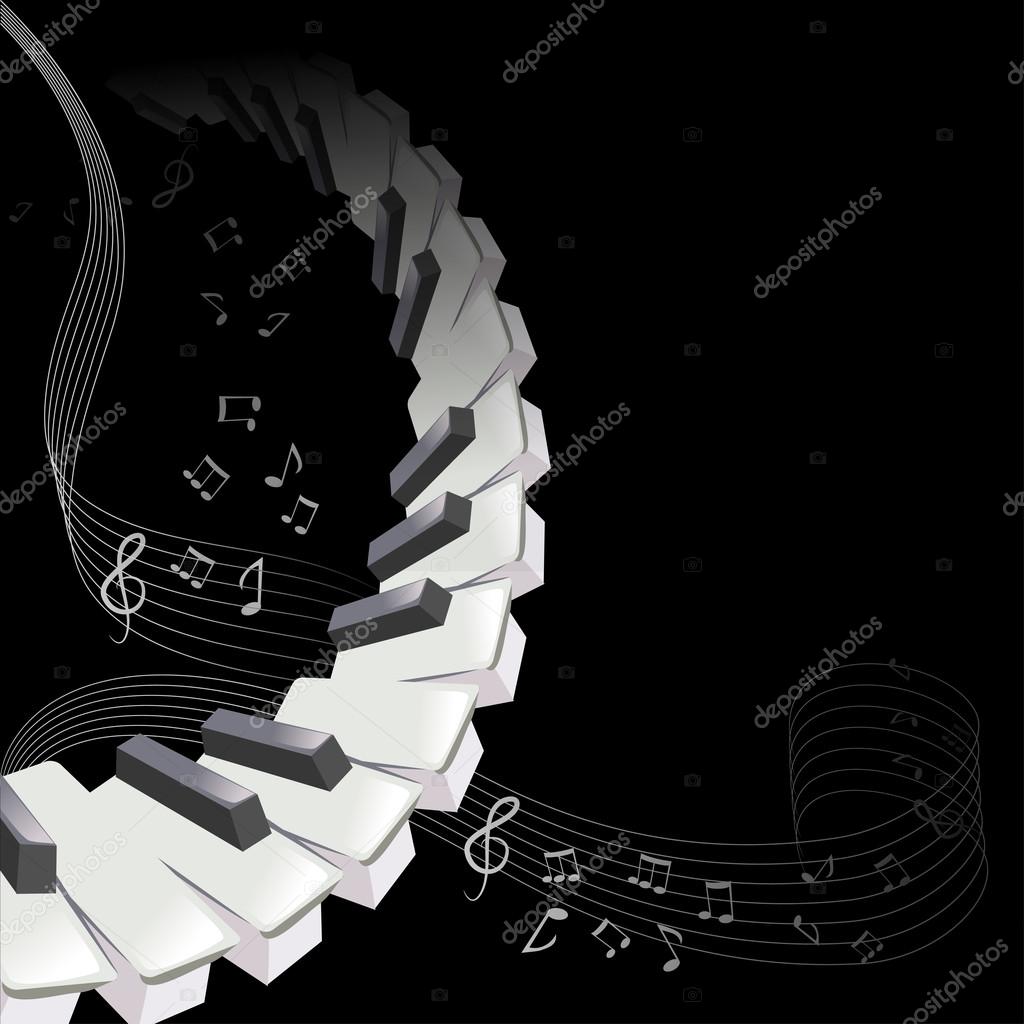 Black Sheet Music Background Vector