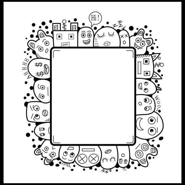 Doodle Monster Border