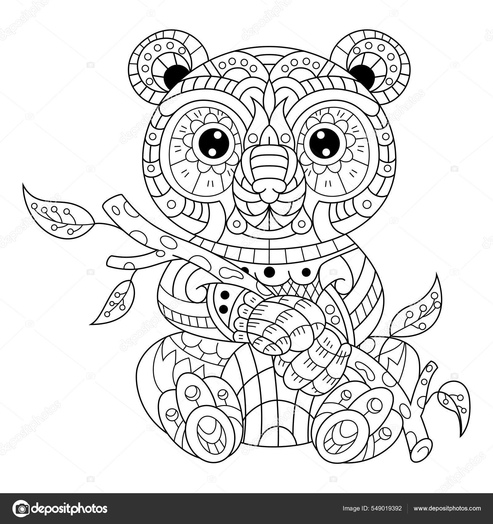 Hand Drawn Panda Zentangle Style Stock Vector Image by ©ciputra #549019392