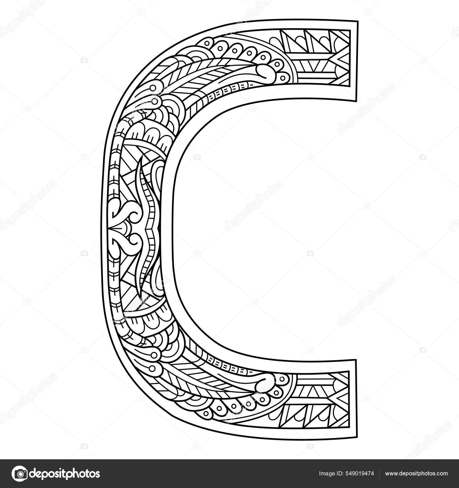 Hand Drawn Aphabet Letter Zentangle Style Stock Vector Image by ...