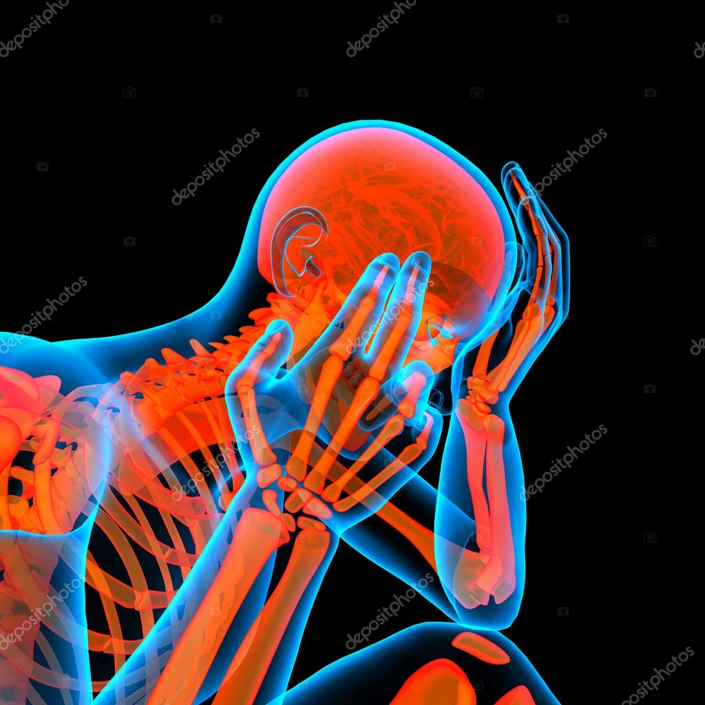 3d rendered red skeleton of a sitting - side view — Stock Photo ...