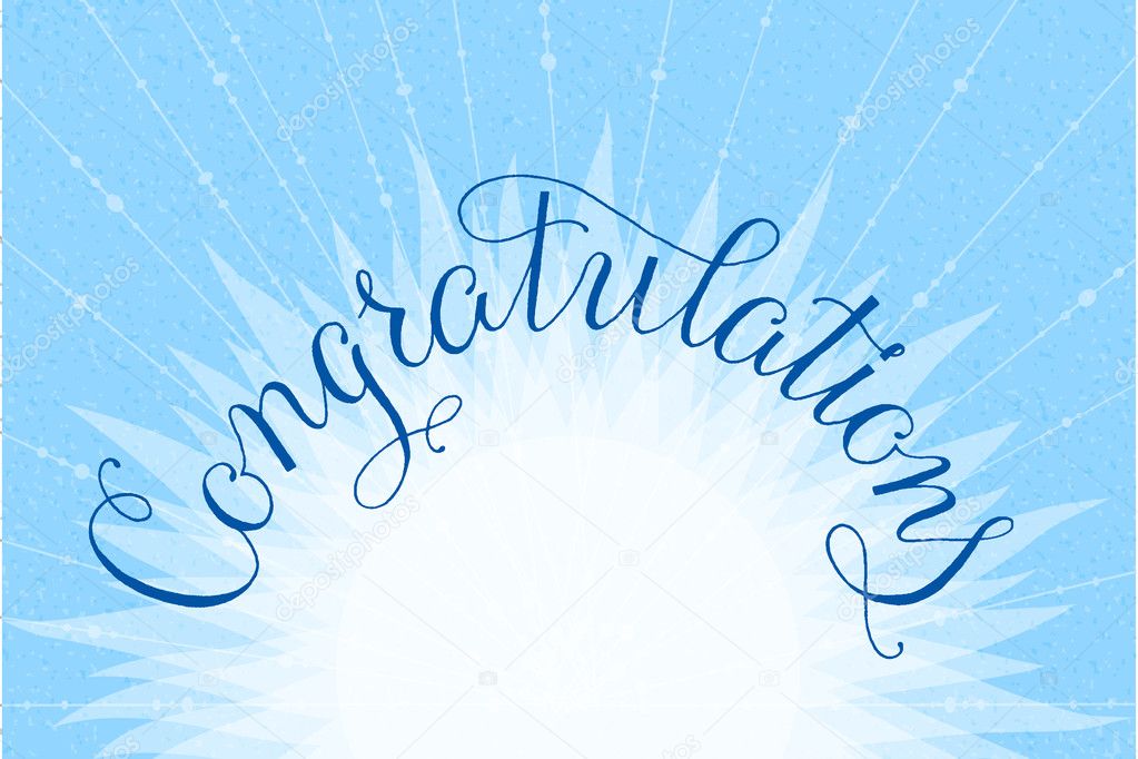 Congratulations lettering illustration hand written design on a lite ...